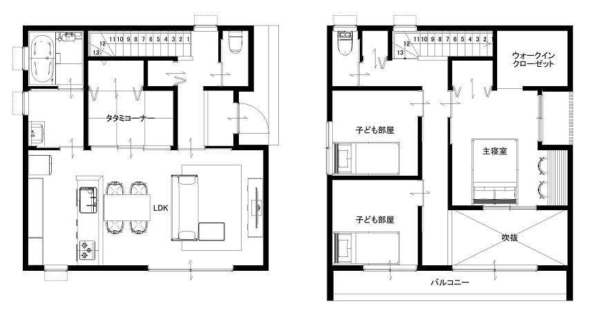 【水江モデルハウス】コンパクトなのに広々、30坪で4LDKの総二階住宅 イベント情報 倉敷 高気密・高断熱の注文住宅 工務店 カスケの家